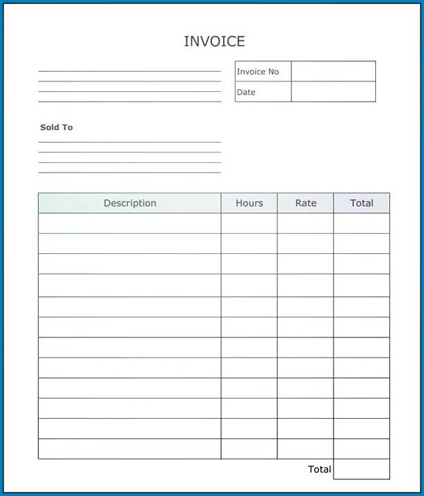 Free Blank Invoices Printable - Invoice Template