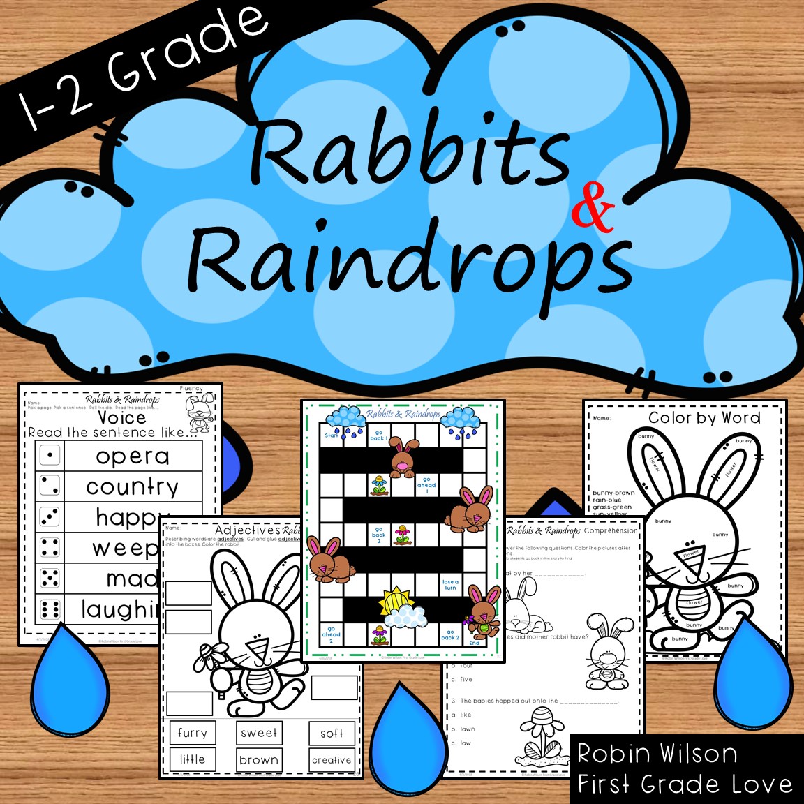 First Grade Love: Rabbits and Raindrops!