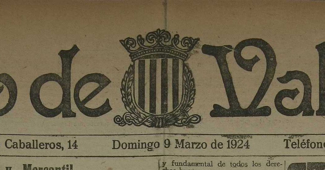 CABECERAS DE PERIODICOS Y REVISTAS DE VALENCIA: Diario de Valencia, 1924