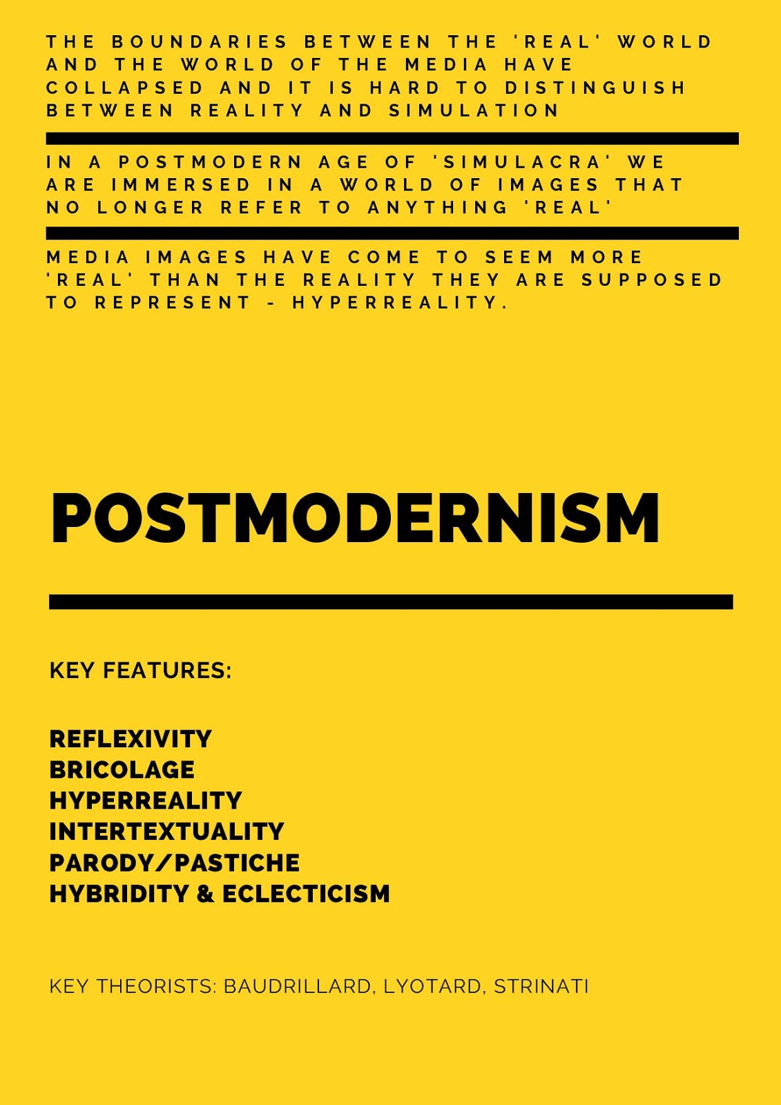 MEDIA THEORIES: POSTMODERNISM
