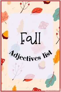 FALL ADJECTIVES LIST