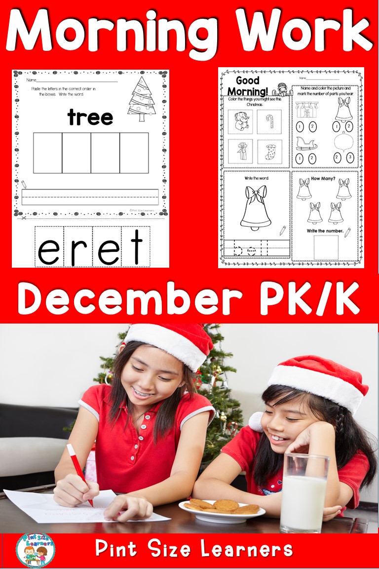 Pk Kindergarten Christmas December Resources - Pint Size Learners