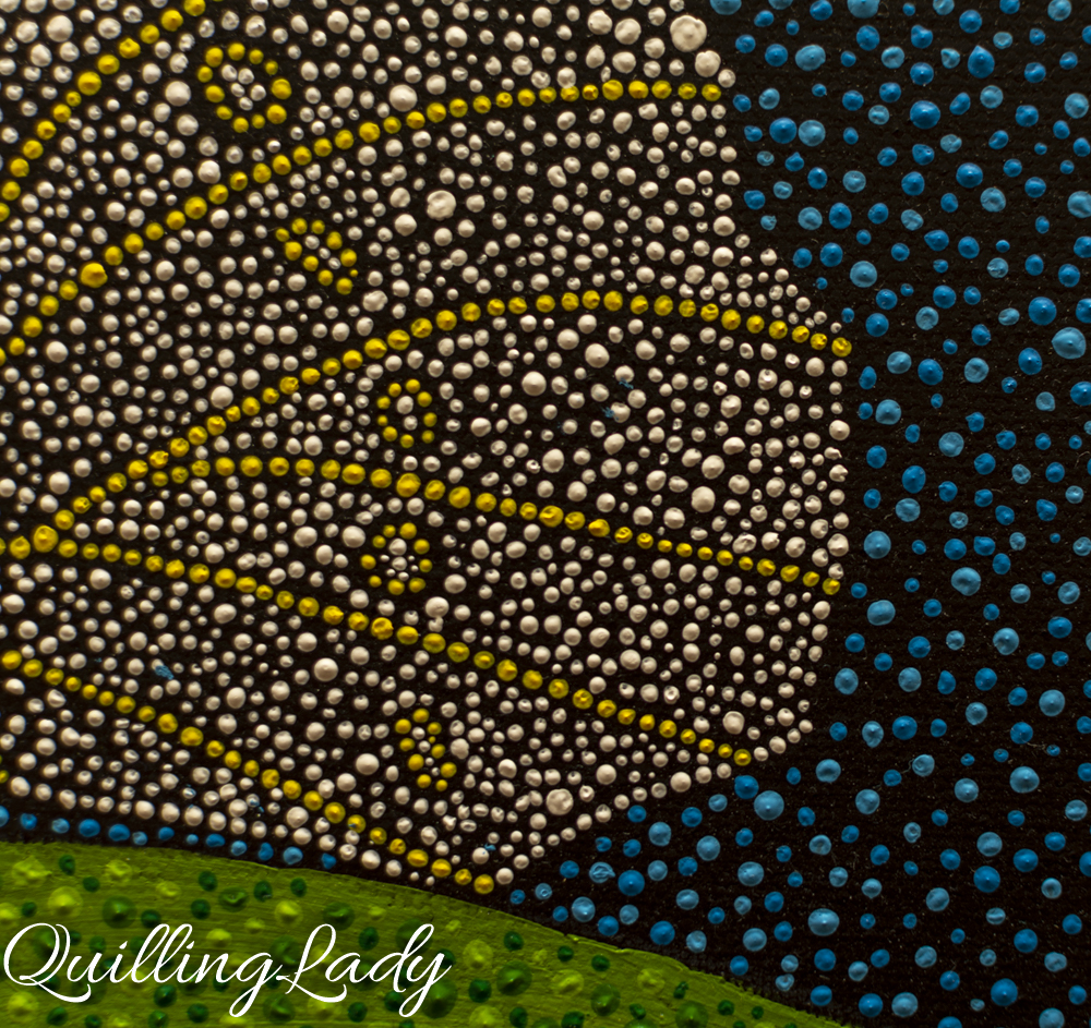 Quilling Lady: White butterfly - pointillism