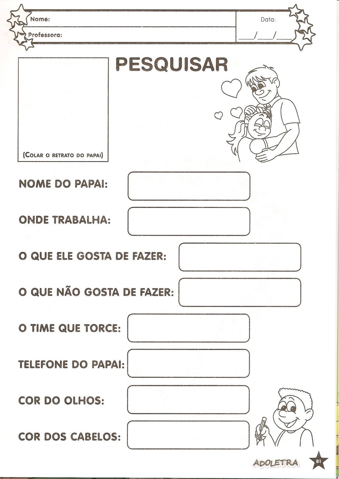 Atividades para o Dia dos Pais! Texto para o papai, bilhete, recorte de ... Atividades para o Dia dos Pais! Texto para o papai, bilhete, recorte de ...