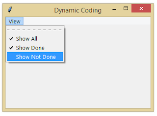 Create Menubar in tkinter - Dynamic Coding