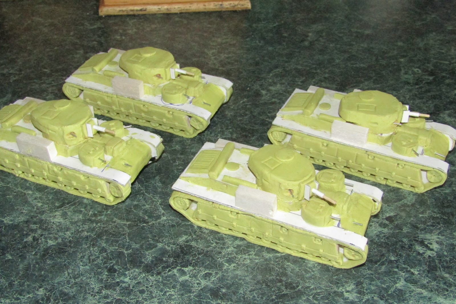 Turbil Miniatures: Scratch built Russian T28 tanks for bolt action