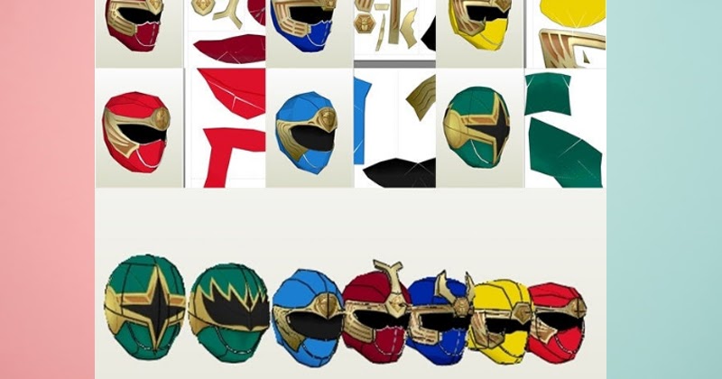 Super sentai Power ranger Hurricanger foam pepakura (7 Helmets)