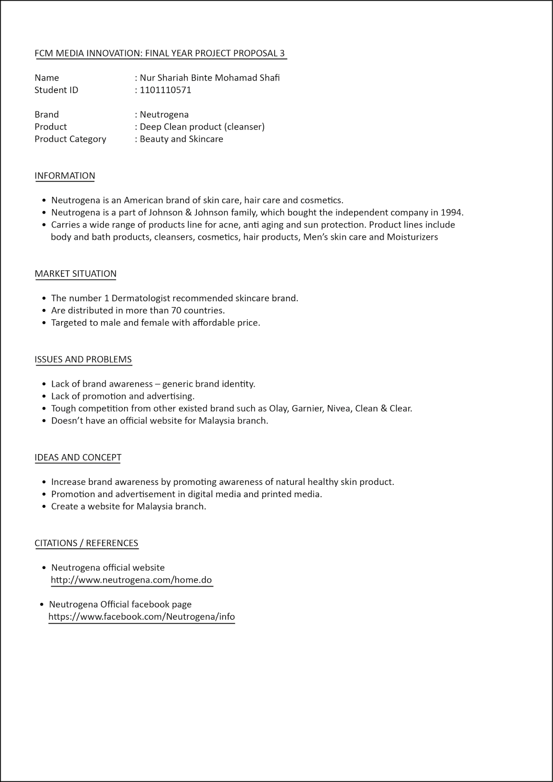 FYP Proposal | FINAL YEAR PROJECT MEDIA INNOVATION