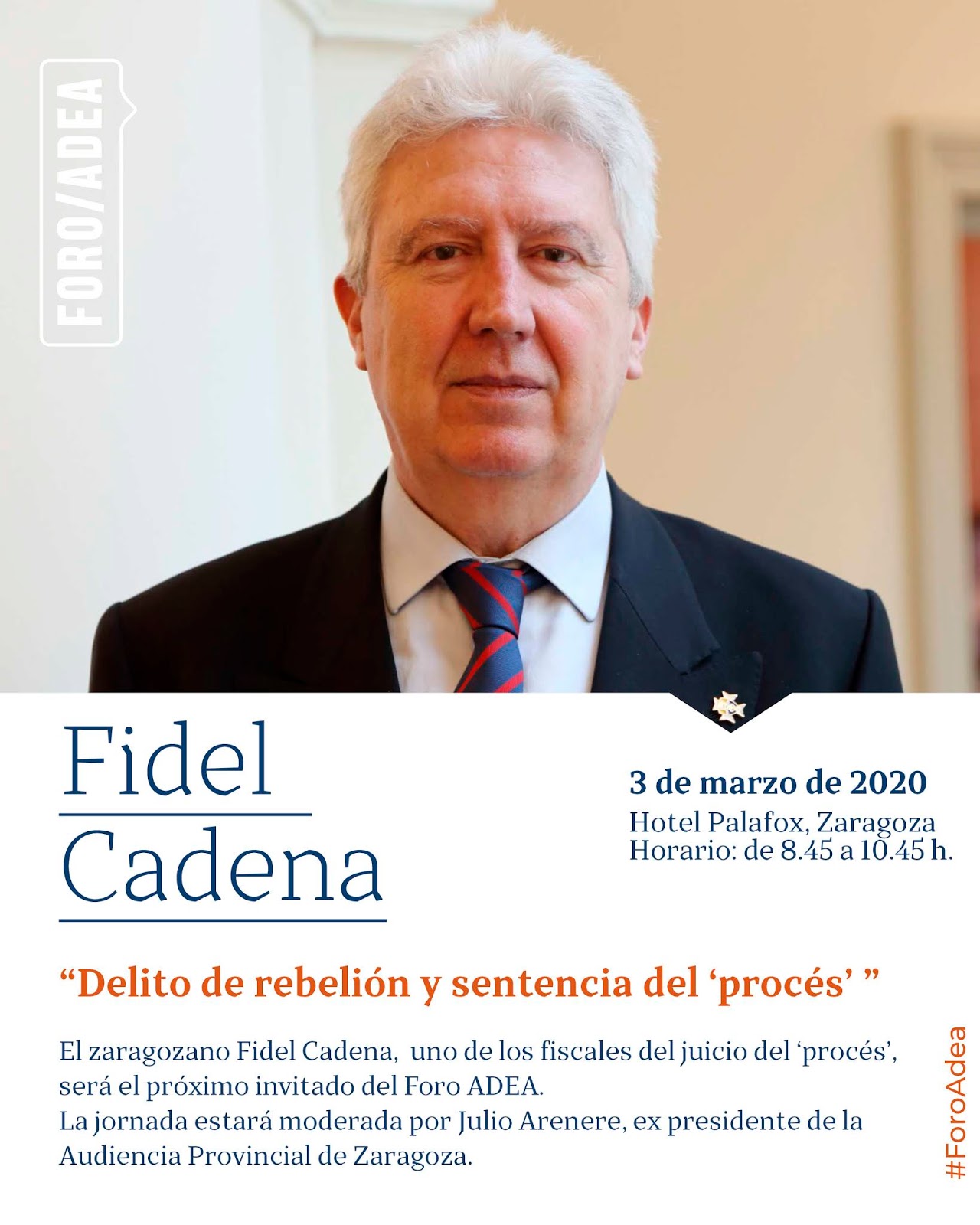 GASTRONOMÍA EN ZARAGOZA: El fiscal Fidel Cadena, en el Foro ADEA