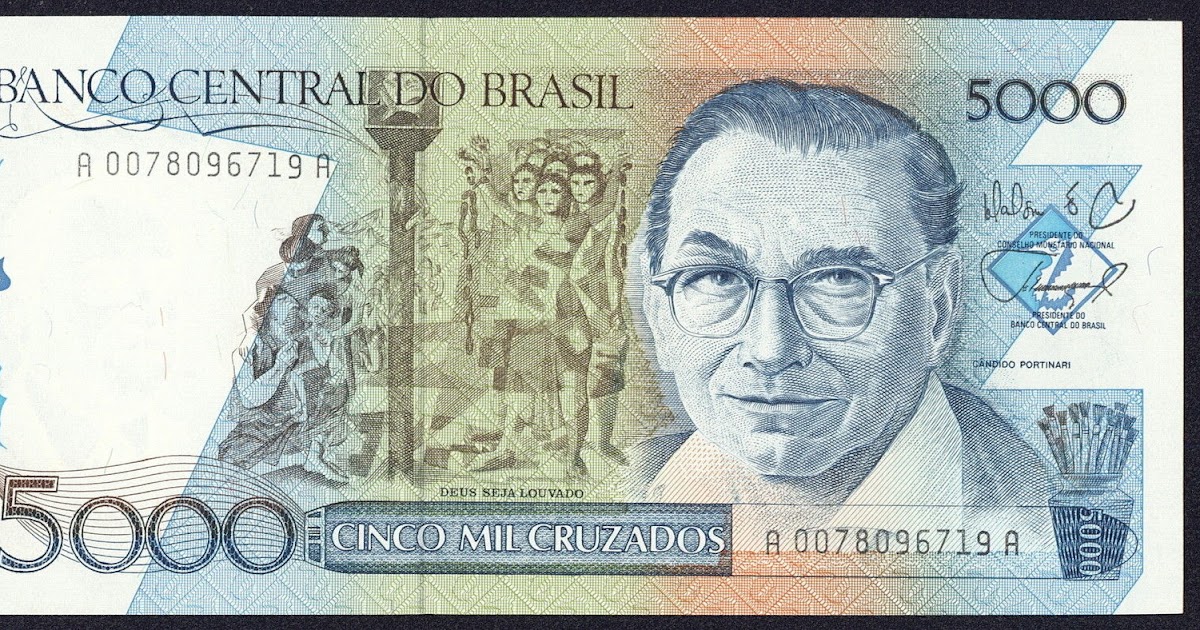 Brazil 5000 Cruzados banknote 1988 Candido Portinari|World Banknotes ...