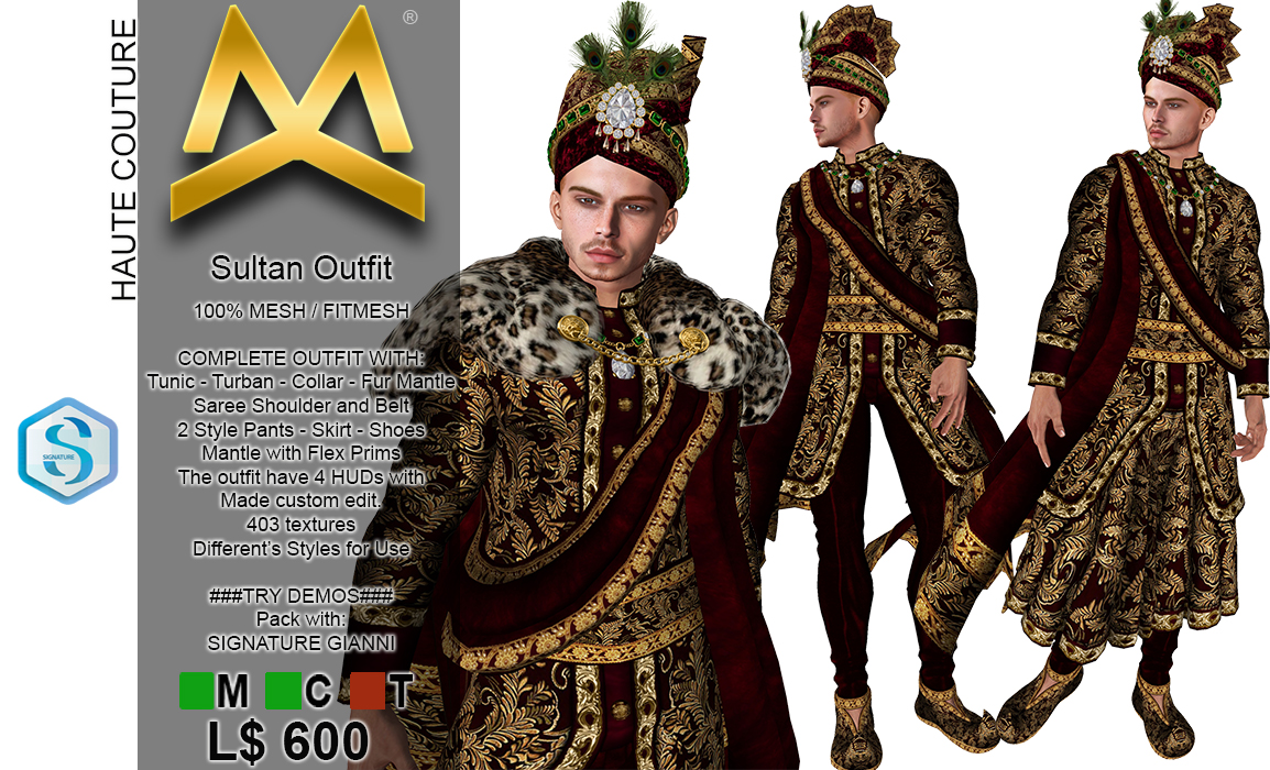 Mat Kungler Atelier: MK - SULTAN OUTFIT - SIGNATURE GIANNI