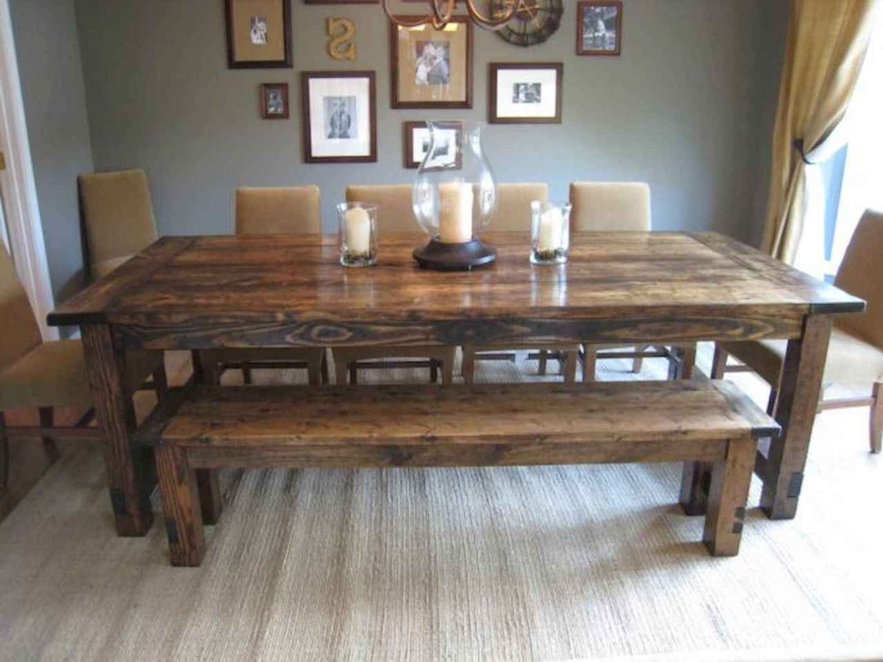 45+ Brilliant Farmhouse Kitchen Table Design Ideas And Makeover ...