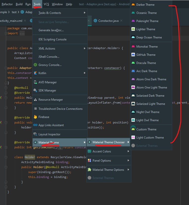 شرح تغيير ثيم الاندرويد ستوديو وتحسين الالوان البرمجية - Customize Android Studio Theme