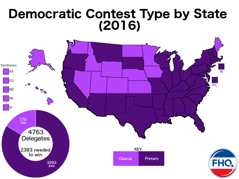 2016 Primary Delegates By State Map - Map