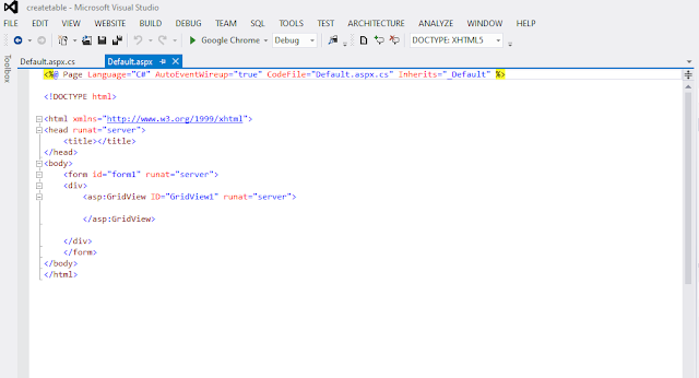 How to create a table in Asp.net using C#