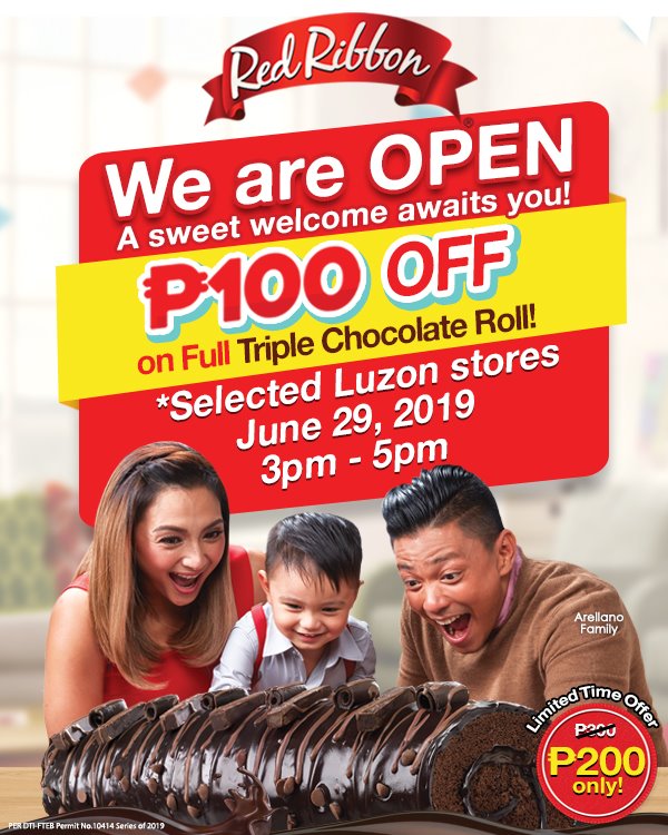 Manila Shopper: Red Ribbon P100 OFF on Triple Choco Roll Promo: June 29 ...