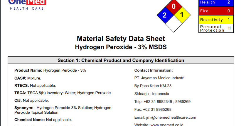 Material Safety Data Sheet Msds Informasi Penting Penggunaan Bahan