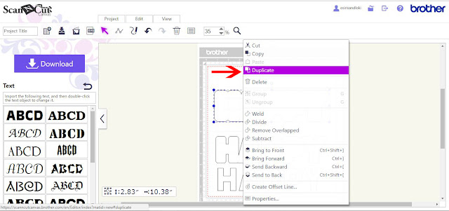 Create a shaped word card in Brother Scan and Cut Canvas | Design Bundles