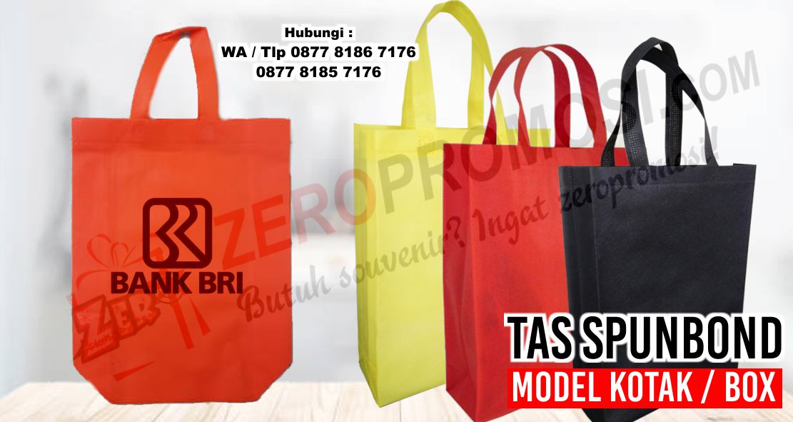 Produksi Tas Spunbond model kotak / box - goodie bag promosi ...