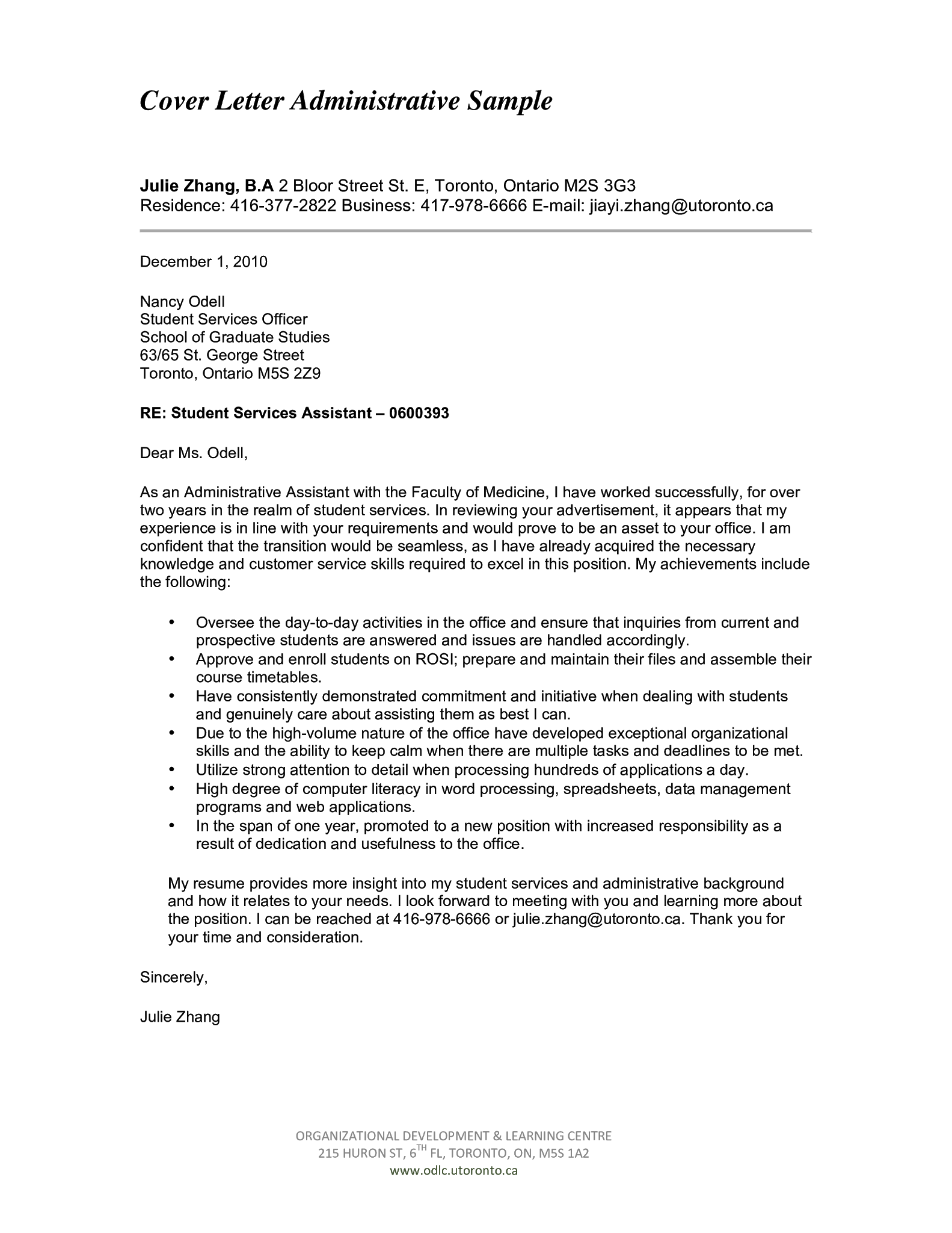 Cover Letter For Student Support Officer Sample Letter Cover Letter For Student Support Officer Sample Letter