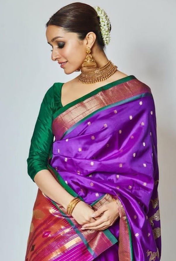Snazzy Glimpses 8 Unique Contrast Blouse Ideas For Purple Violet Saree snazzy-glimpses-8-unique-contrast-blouse-ideas-for-purple-violet-saree