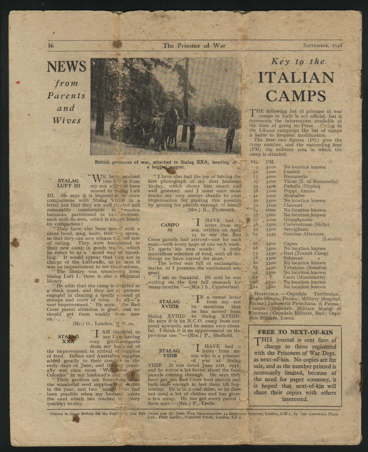 WWII Memories: Red Cross Journals - Volume 1, No. 5, September 1942