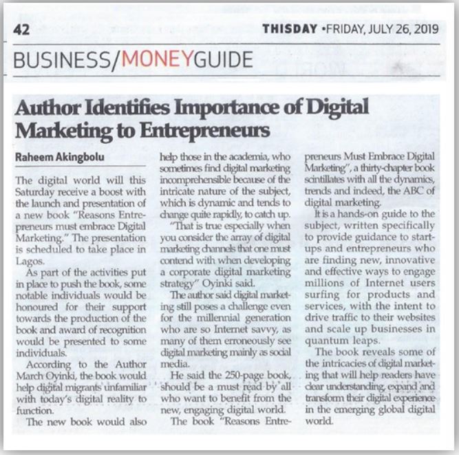 Media Visit by March Oyinki, Author of Digital Merchant Series | Admate ...
