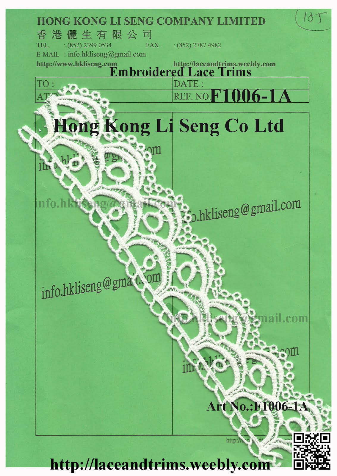 Hong Kong Li Seng Co Ltd - New Lace Trims Pattern and Lace Fabric ...