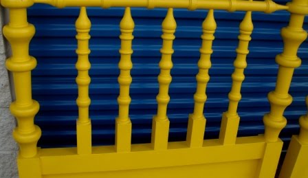 Nicole Wood Interiors: Vintage YELLOW "Spindle" Twin Headboards!!!! $480