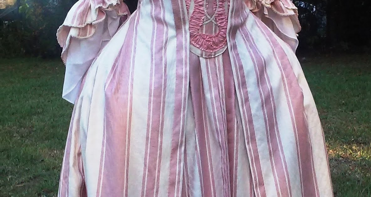 The Antique Sewist: JP Ryan Robe a la Francaise - Pink/white stripe