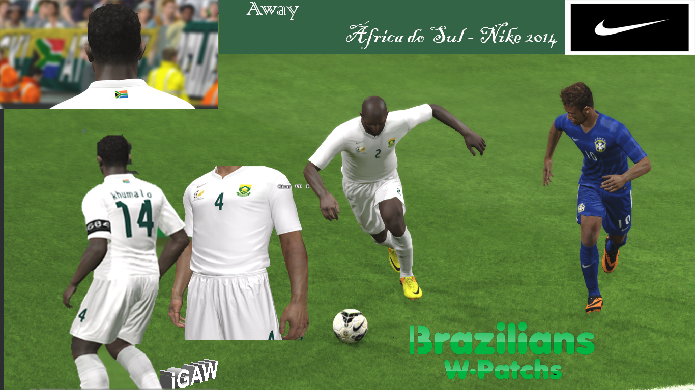 [PES 2014 PC] South Africa 2014 Away Kit • Brazilians W-Patchs