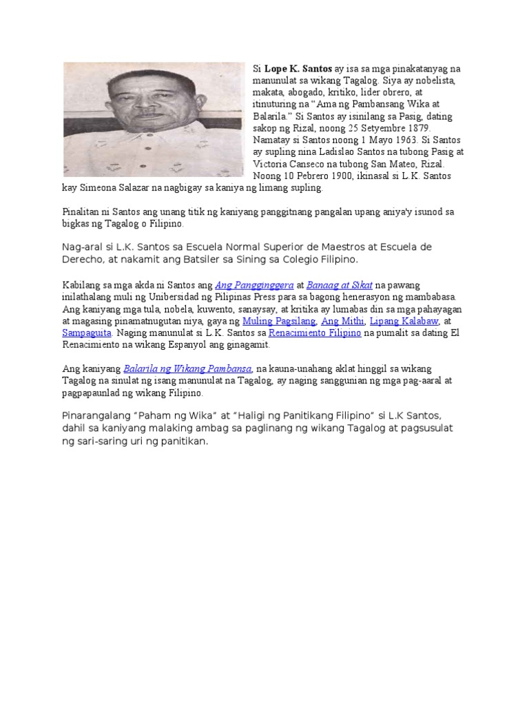lope k santos - philippin news collections
