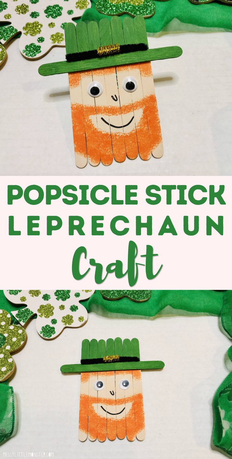 Popsicle stick leprechaun craft - Messy Little Monster