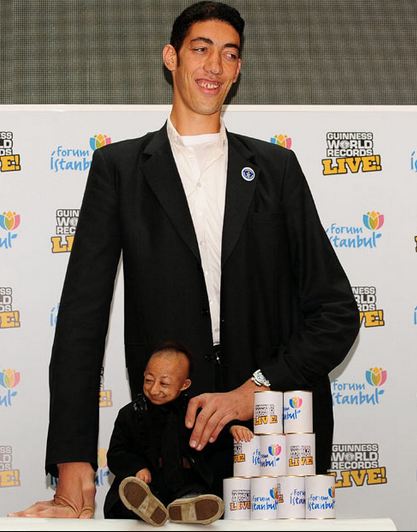 getStunned: World's Smallest Man Meets World's Tallest Man