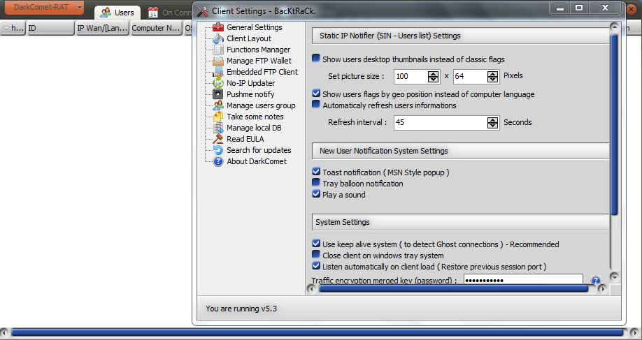Bahagian 1:Setup server using Darkcomet