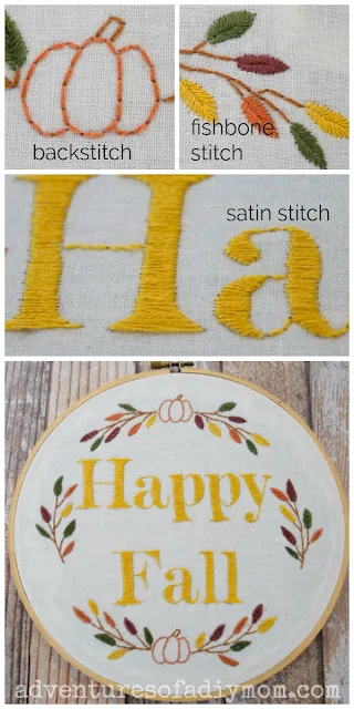 Free Fall Embroidery Design - Adventures of a DIY Mom