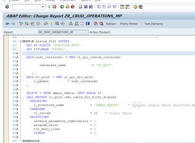 SAP ABAP Central: CRUD Operations in Module Pool