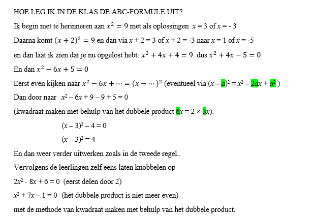 AOWiskunde: Uitleg ABC-formule
