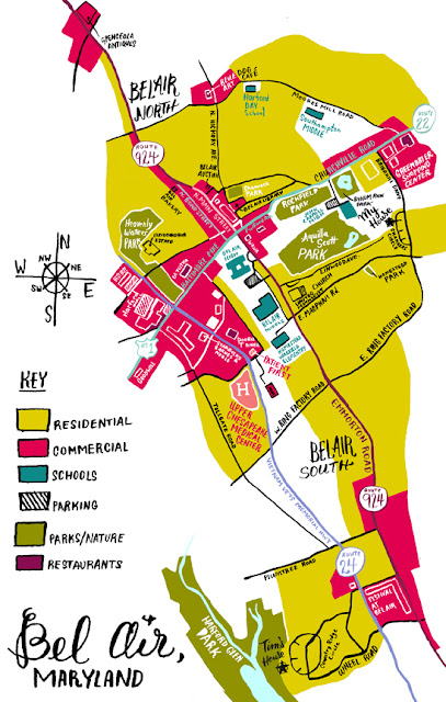 Illustrated Maps: bel air, maryland map