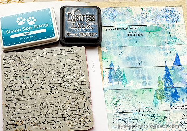 Layers of ink: Rain Art Journal Page