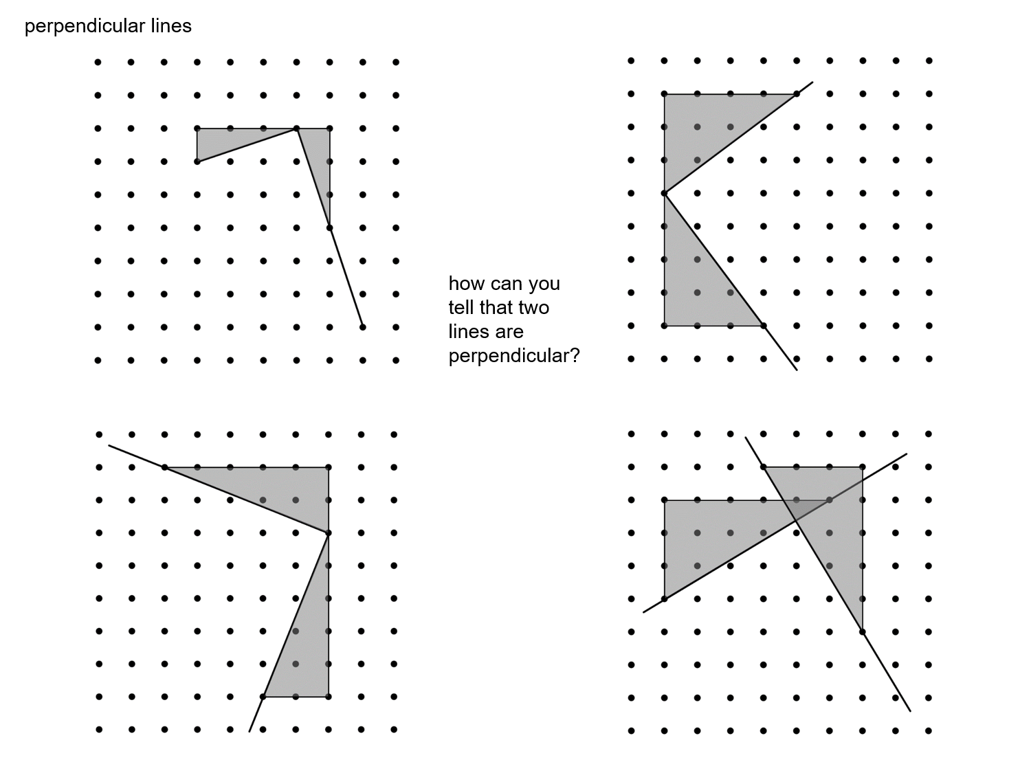 MEDIAN Don Steward mathematics teaching: grid geometry perpendiculars