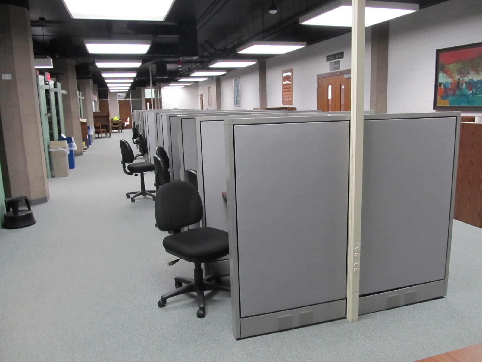 McIntyre Library News: 43 Study Carrels with Power Added to Library