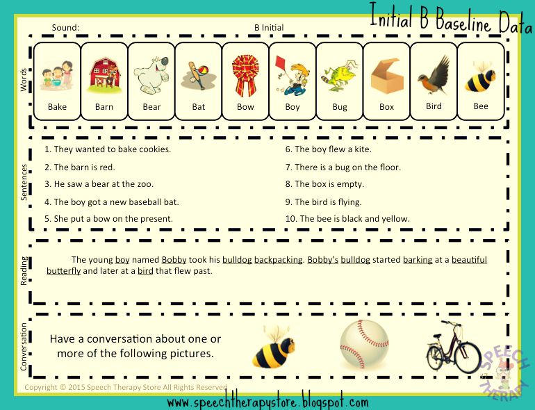 Speech Therapy: Baseline Data Tracking