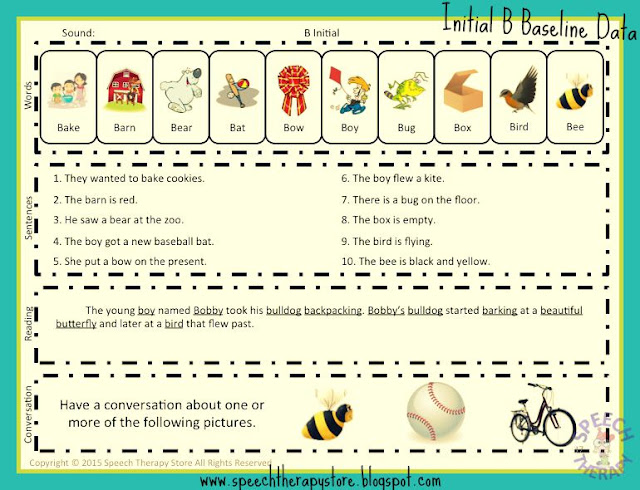 Speech Therapy: Baseline Data Tracking