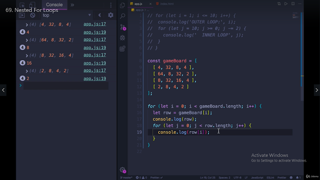 javascript: array inside array looping