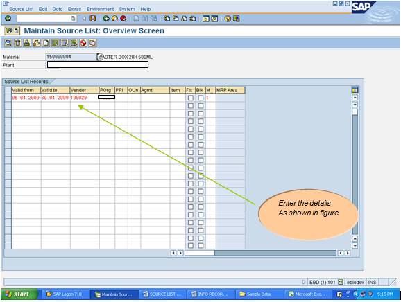 Free SAP Training Manuals: User manual for “Source List”