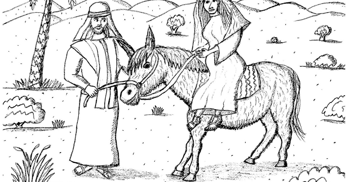 Robin's Great Coloring Pages: Mary and Joseph traveling to Bethlehem ...