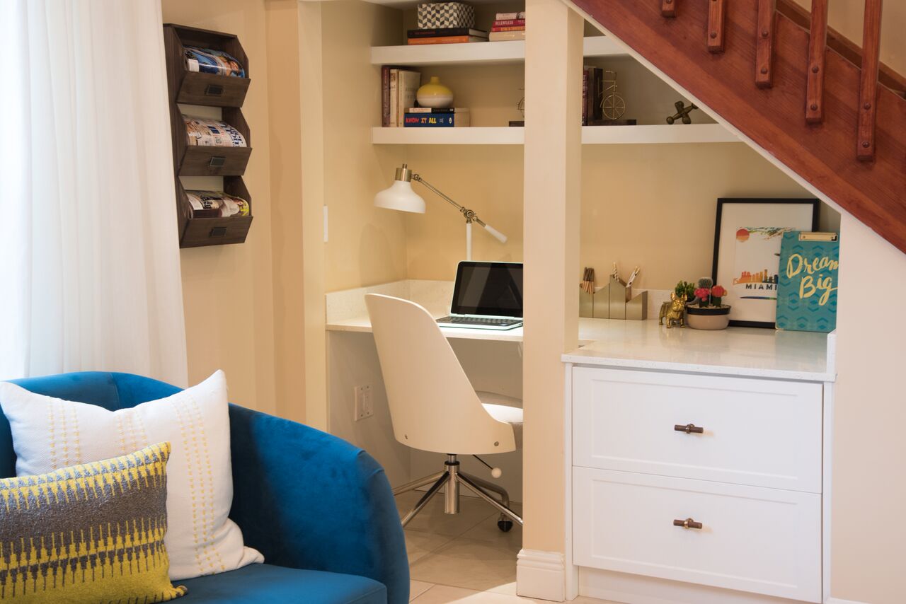 Live Laugh Decorate: How a Stairway Became an Office Nook
