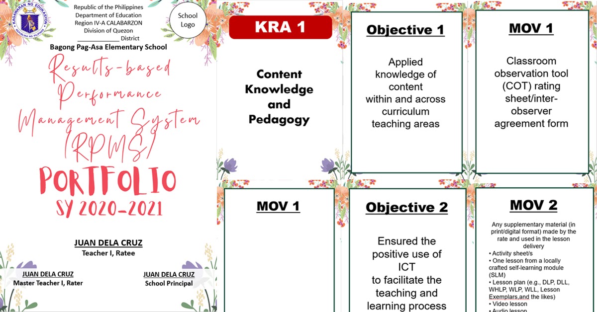 NEW E-RPMS PORTFOLIO FOR TEACHERS (DESIGN 1) FREE DOWNLOAD - Complete ...