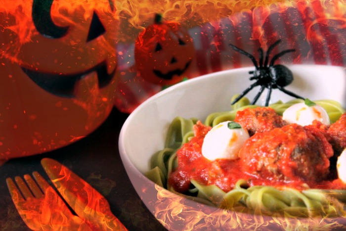 Ghoulish Eyeball Pasta With Blood Red Sauce - A Cornish Food Blog | Jam ...